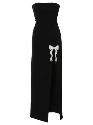 NISSA Crystal-embellished Maxi Dress - Black