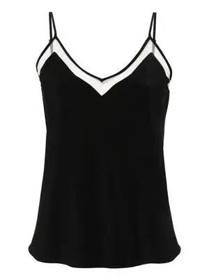 NISSA Mesh-panel Tank Top - Black