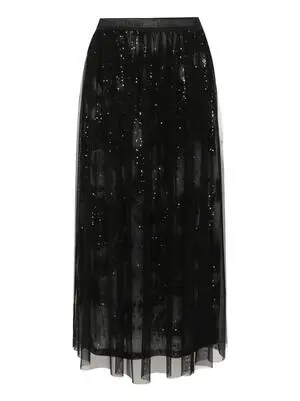 Liu Jo Sequin-detail Tulle Midi Skirt - Black