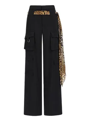 Roberto Cavalli Belted Cargo Trousers - Black