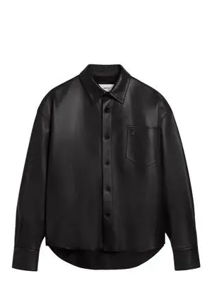 Ami De Coeur Leather Shirt - Black