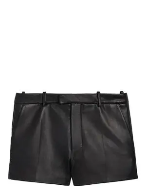 Ami Leather Tailored Shorts - Black
