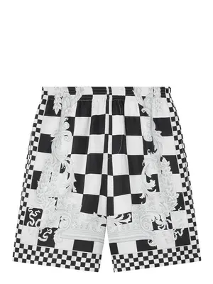 Versace Barocco Check-print Shorts - Black