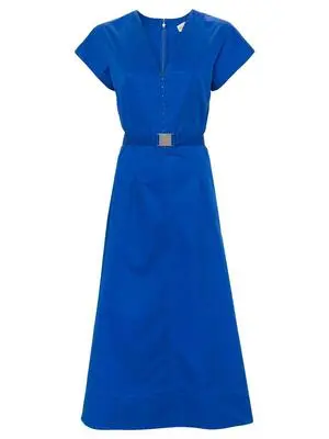 TORY BURCH Belted V-neck Midi Dress