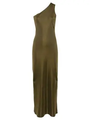 Saint Laurent One-shoulder Maxi Dress - Green