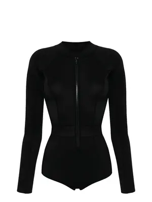 DUSKII Zip-up Long-sleeved Swimsuit - Black