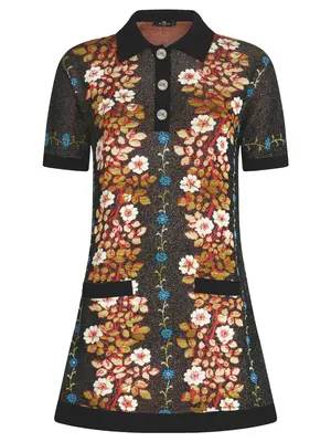 Etro Floral-jacquard Knit Dress - Black