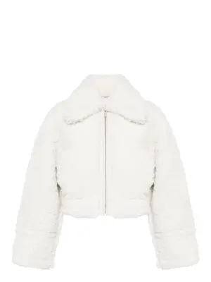 HALFBOY Cropped Shearling Jacket - White