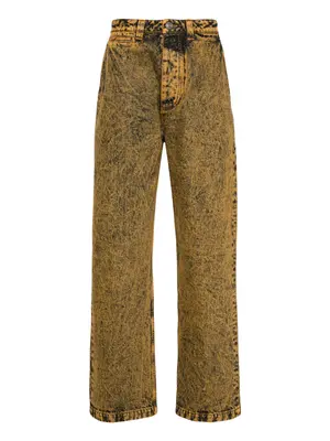 Marni Marble-dyed Tapered Jeans - Yellow