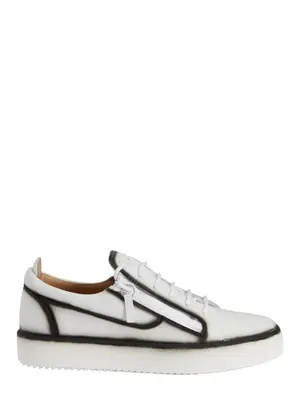 GIUSEPPE ZANOTTI Frankie Seam-detail Double-zip Low-top Sneakers - White