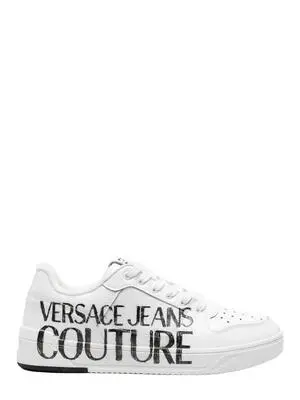 Versace Starlight Logo-print Leather Sneakers - White