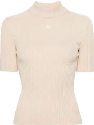 COURREGES Reedition Ribbed Top - Neutrals