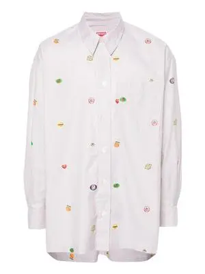 Kenzo Fruit Stickers Striped Shirt - Neutrals