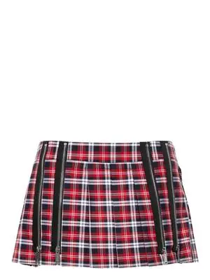 Dsquared2 Checked Pleated Mini Skirt - Red