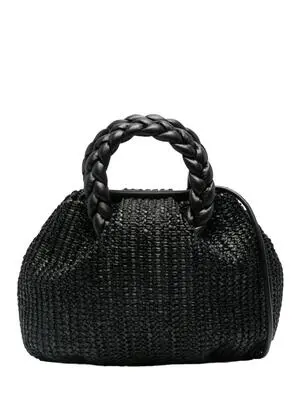 Hereu Trapeze Raffia Tote Bag - Black