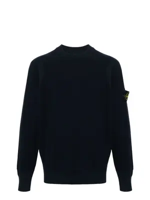 Stone Island Compass-badge Cotton Jumper - Blue