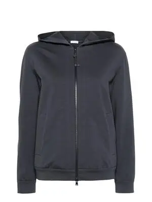 Brunello Cucinelli Zip-up Cotton Hoodie - Blue
