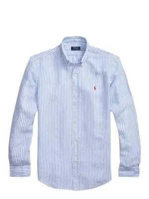 Polo Ralph Lauren Polo Pony-embroidered Linen Shirt - Blue
