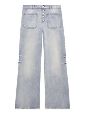 COURREGES Multiflex Logo-embroidered Jeans - Blue