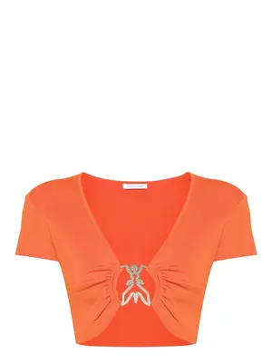 Patrizia Pepe Logo-plaque Crop Top - Orange