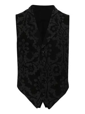 Yohji Yamamoto Patterned Jacquard Waistcoat - Black