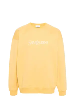 Saint Laurent Logo-embroidered Sweatshirt - Yellow
