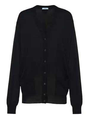 Prada V-neck Cashmere Cardigan - Black