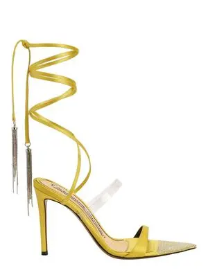 Alexandre Vauthier 105mm Ankle-strap Leather Sandals - Yellow