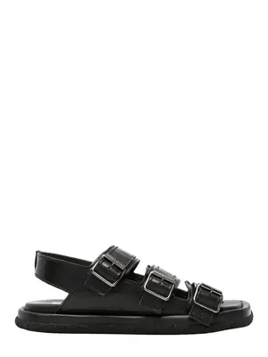 MOMA Moma Lux Buckled Leather Sandals