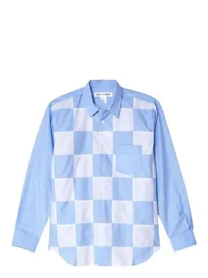 Comme Des Garçons Check-pattern Cotton Shirt - Blue