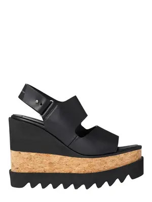 Stella McCartney Sneak-elyse Wedge Sandals - Black