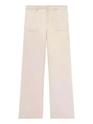COURREGES Button-front Wide-leg Trousers - Neutrals