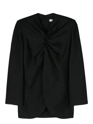 GIA STUDIOS Knot-detail Twill Blouse - Black