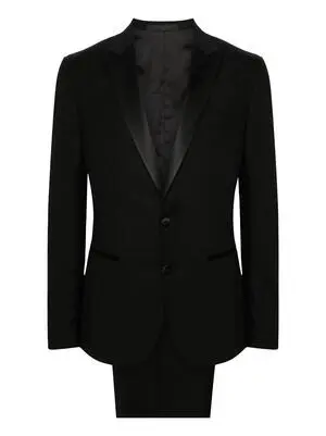 Corneliani Virgin-wool Three-piece Suit - Black