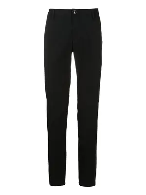 Armani Exchange Mid-rise Tapered-leg Trousers - Black