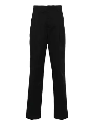 LARDINI Tapered Cotton Chino Trousers - Black