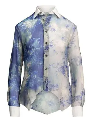 Ralph Lauren Nancie Floral-print Silk Shirt - Blue