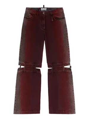 Attico Ashton Cut-out Jeans - Red