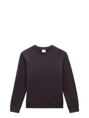 COURREGES Logo-embroidered Fleece Sweatshirt - Black