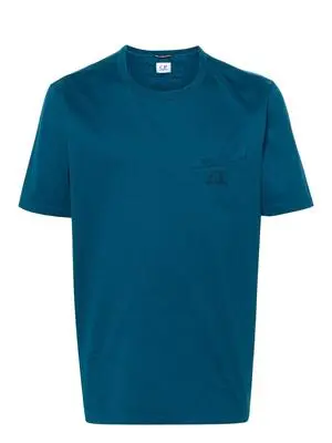 C.P. COMPANY Logo-embroidered Cotton T-shirt - Blue
