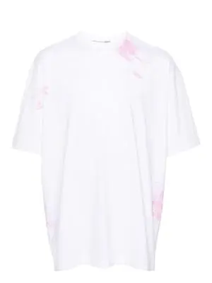 Comme Des Garçons Splatter-print Cotton T-shirt - White