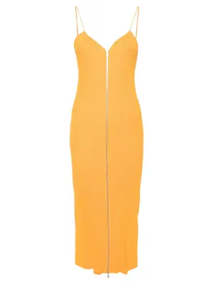 JIL SANDER Knitted Zip-up Dress - Orange