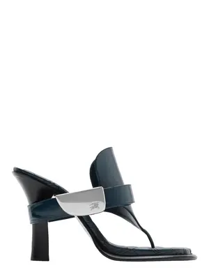 Burberry Leather Bay High Heel Sandals - Blue