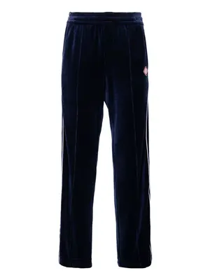 Casablanca Heart Monogram Velvet Track Pants - Blue