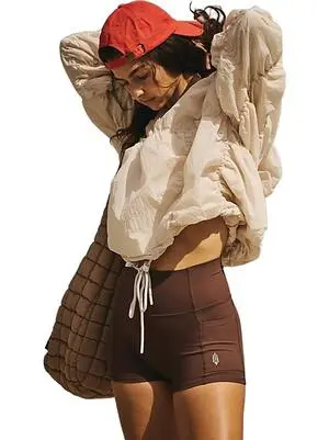 Free People Never Better Run Shorts Cocoa