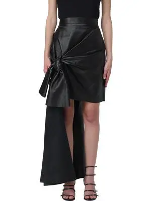 Alexander McQueen Asymmetrical Tie Detailed Skirt - Black
