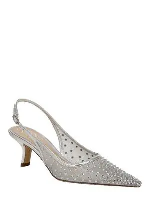 Sam Edelman Sam Edelman Bianka Slingback Mesh Pointed Toe Pump Soft Silver