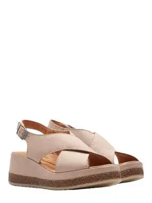 Clarks Kassanda Step Wedge Sandal - Sand Nubuck