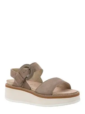 Naot Crepe Platform Sandals - Almond Suede