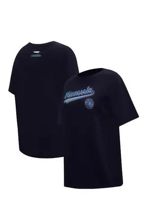 PRO STANDARD Minnesota Timberwolves Script Boyfriend T-shirt - Navy